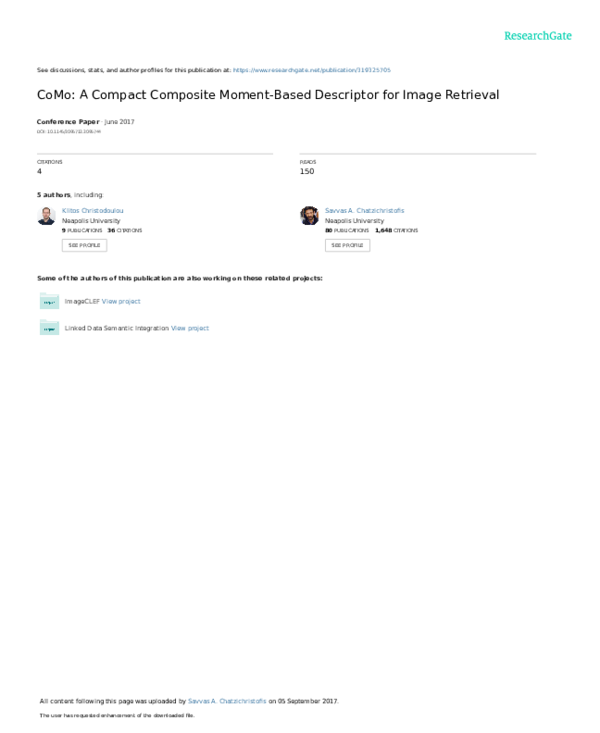 (PDF) CoMo: A Compact Composite Moment-Based Descriptor for Image Retrieval