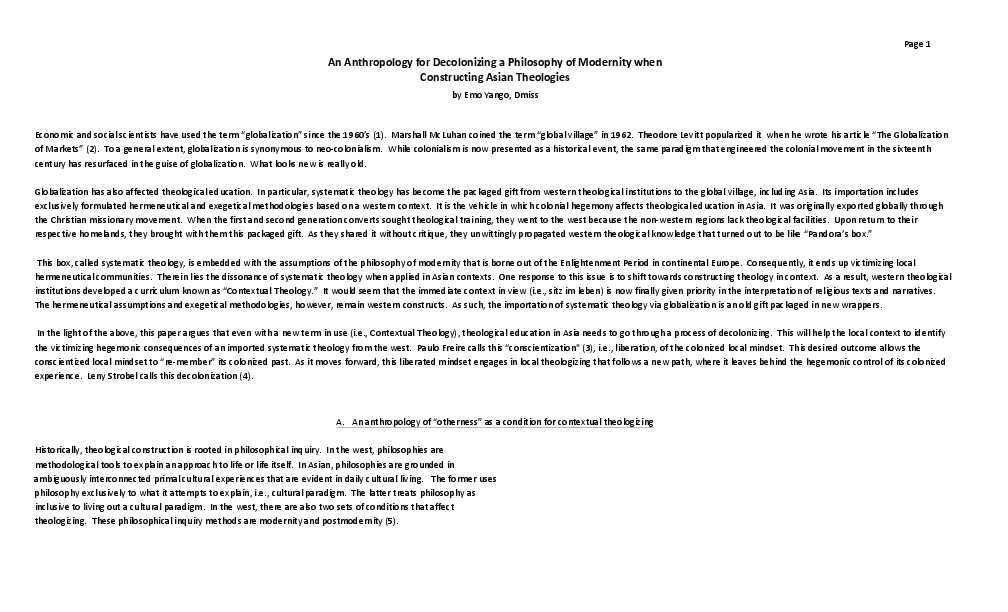 (PDF) An Anthropology for Decolonizing a Philosophy of Modernity when ...