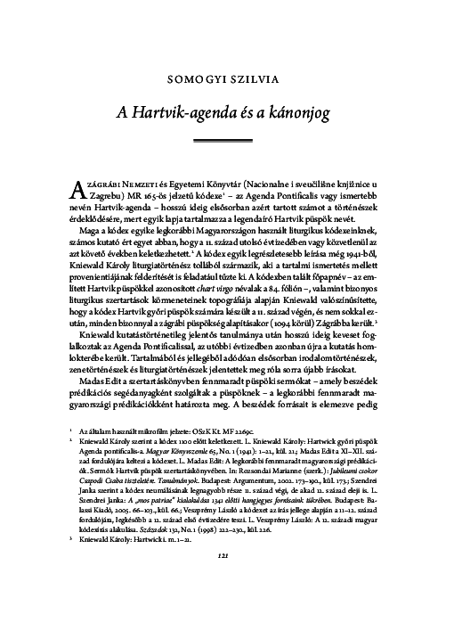 (PDF) A Hartvik-agenda és a kánonjog. In: Micae mediaevales ...