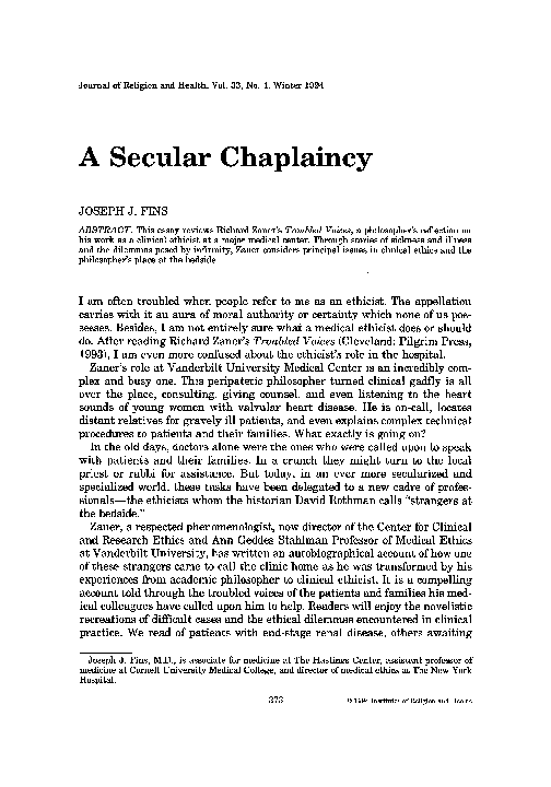(PDF) A secular chaplaincy