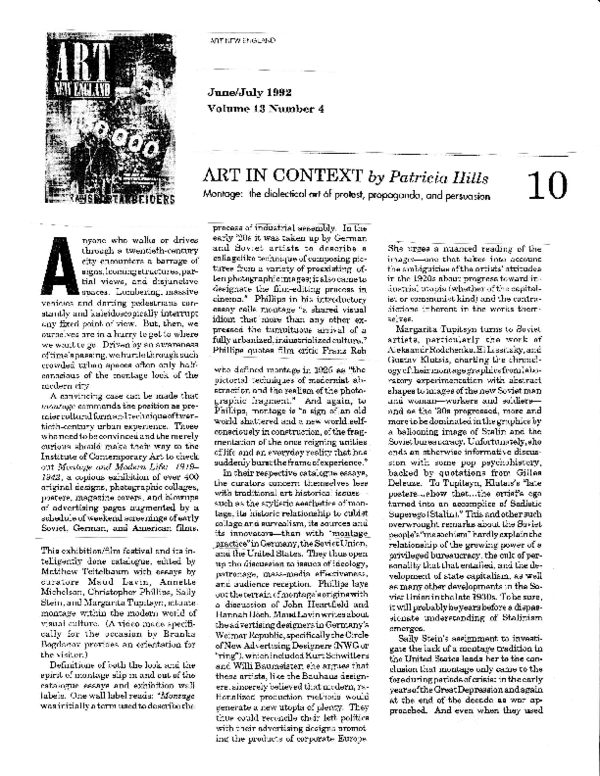 (PDF) "Montage: The Dialectical Art of Protest, Propaganda, and ...