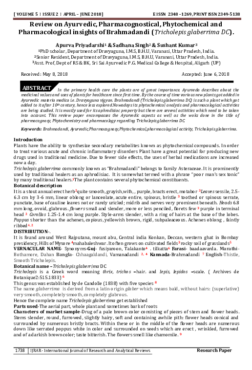 (PDF) Review on Ayurvedic, Pharmacognostical, Phytochemical and ...