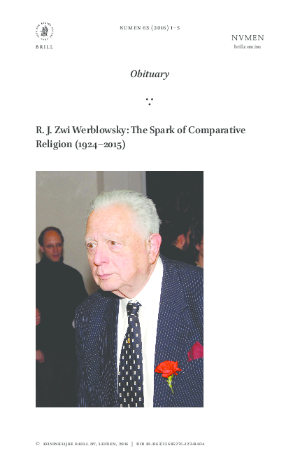 (PDF) Guy G. Stroumsa, “Zwi Werblowsky (1924-2015): The Spark of ...