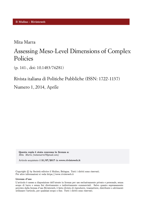 (PDF) Assessing Meso-Level Dimensions of Complex Policies Assessing ...