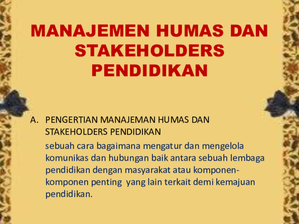 (PPT) PPT MANAJEMEN HUMAS DAN STAKEHOLDERS PENDIDIKAN