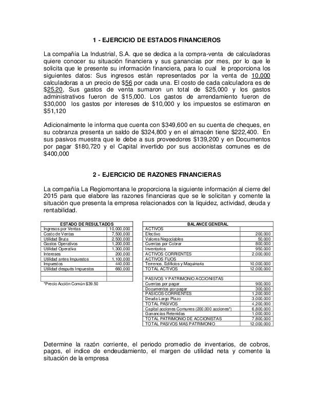 (DOC) EJERCICIO DE ESTADOS FINANCIEROS