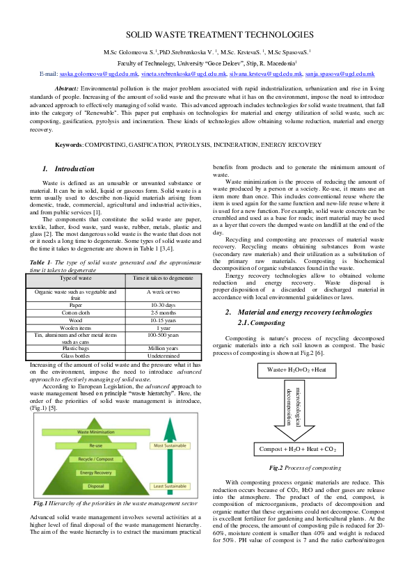 (PDF) SOLID WASTE TREATMENT TECHNOLOGIES