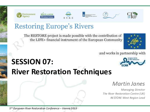 (PDF) SESSION 07: River Restoration Techniques