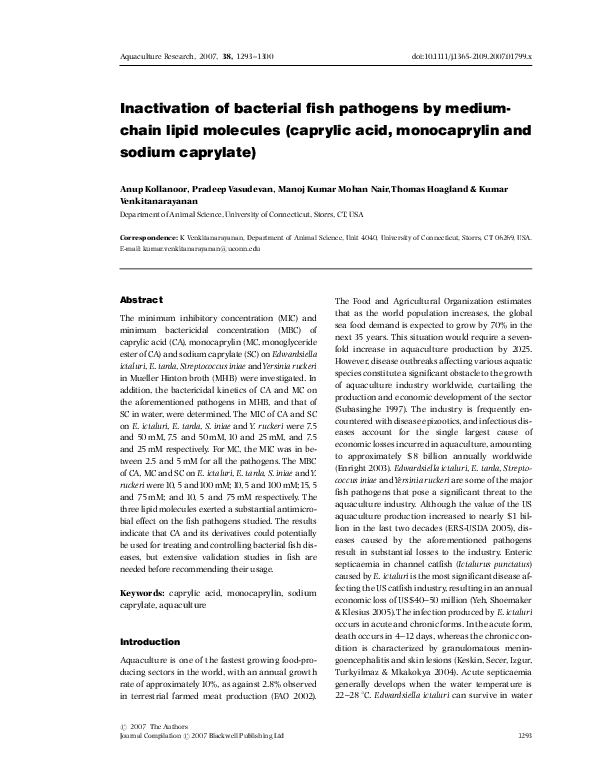 (PDF) Inactivation of bacterial fish pathogens by medium-chain lipid ...