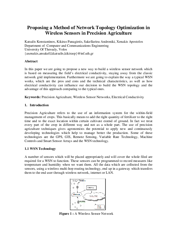 (PDF) Proposing a Method of Network Topology Optimization in Wireless ...
