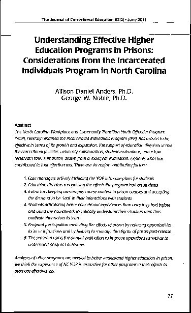 (PDF) Understanding effective higher education programs in prisons ...