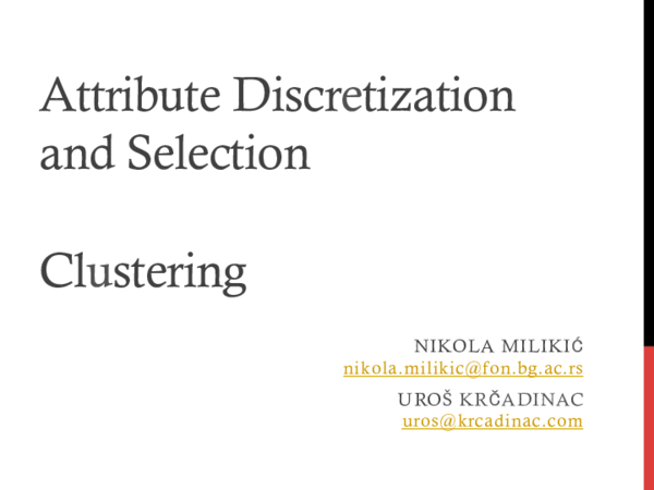 (PDF) Attribute Discretization and Selection Clustering