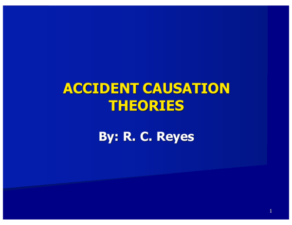 (PDF) ACCIDENT CAUSATION THEORIES