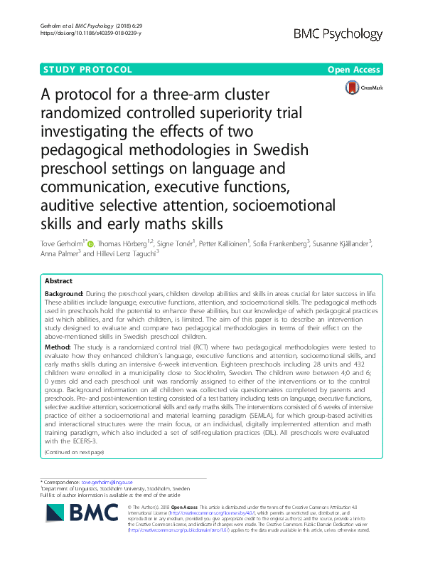 Pdf A Protocol For A Three Arm Cluster Randomized Controlled