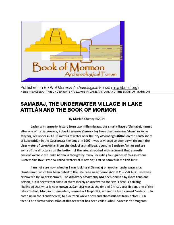 (DOC) SAMABAJ, THE UNDERWATER VILLAGE IN LAKE ATITLÁN AND THE BOOK OF ...