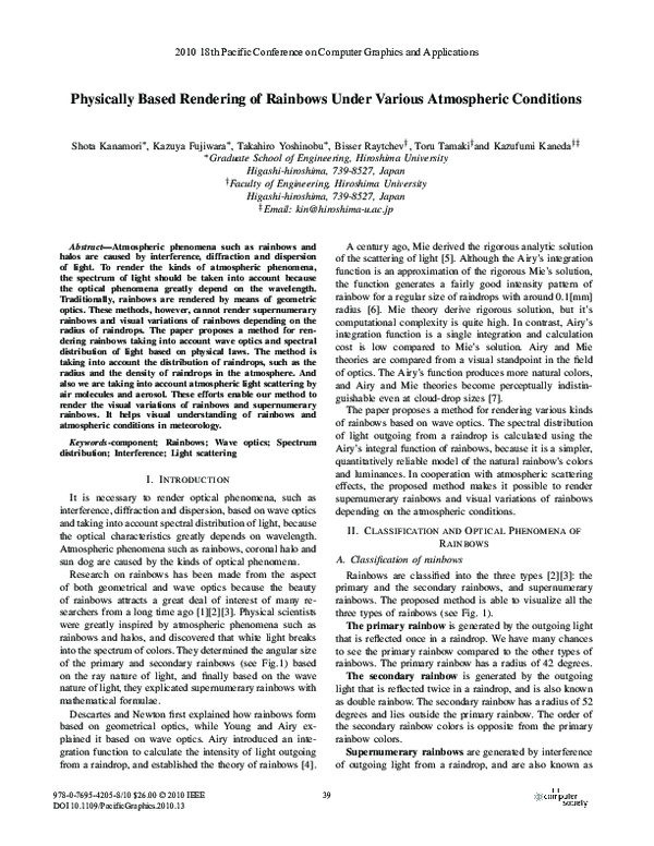 (PDF) Physically Based Rendering of Rainbows under Various Atmospheric ...