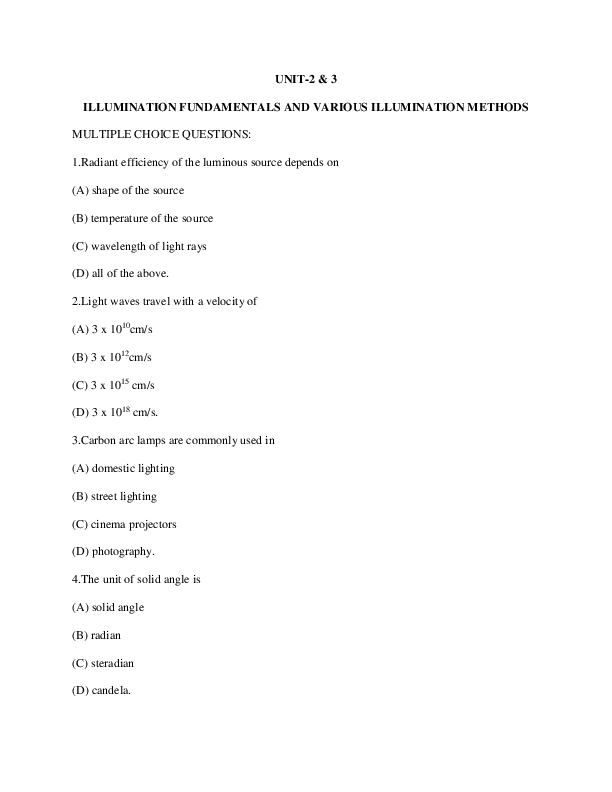 (DOC) UNIT-2 & 3 ILLUMINATION FUNDAMENTALS AND VARIOUS ILLUMINATION ...