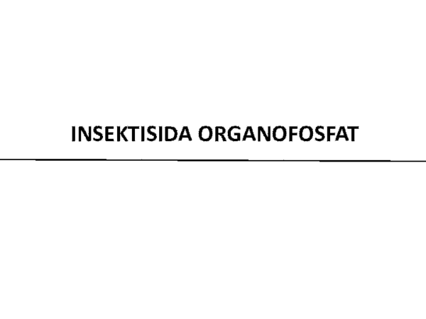 (PDF) INSEKTISIDA ORGANOFOSFAT