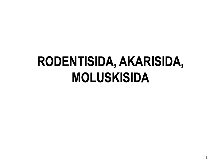 (PDF) RODENTISIDA, AKARISIDA, MOLUSKISIDA
