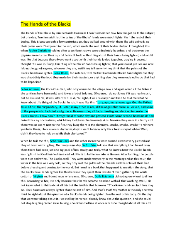 (DOC) The Hands of the Blacks