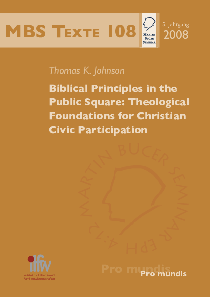 (PDF) Biblical Principles in the Public Square: Theological Foundations ...