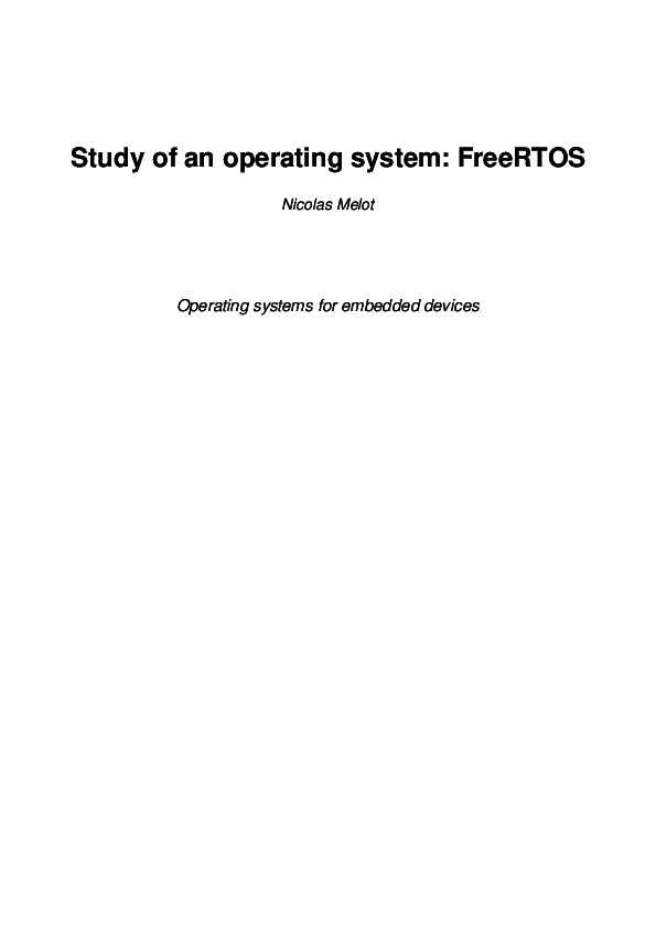 (PDF) Study of an operating system: FreeRTOS