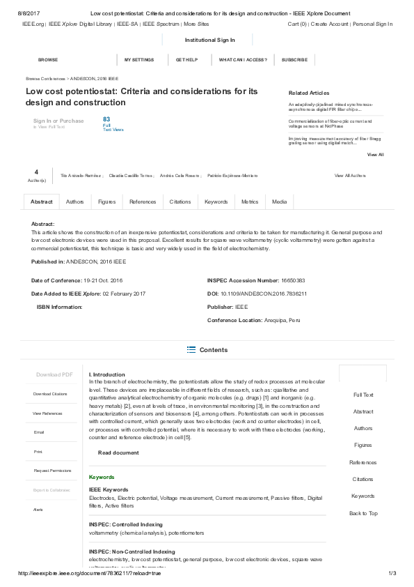 (PDF) Low cost potentiostat-IEEE