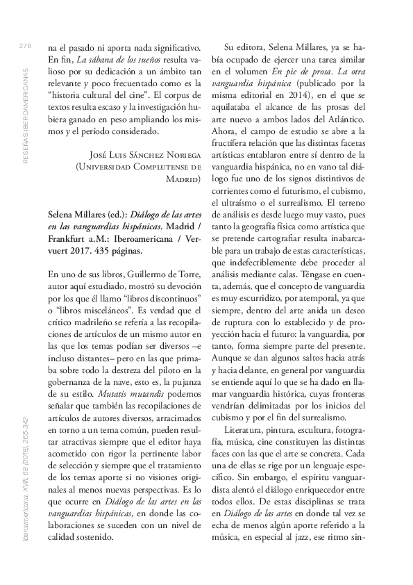 (PDF) Selena Millares (ed.): Diálogo de las artes en las vanguardias ...