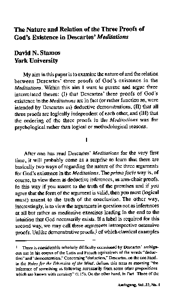 (PDF) "The Nature and the Relation of the Three Proofs of God's ...