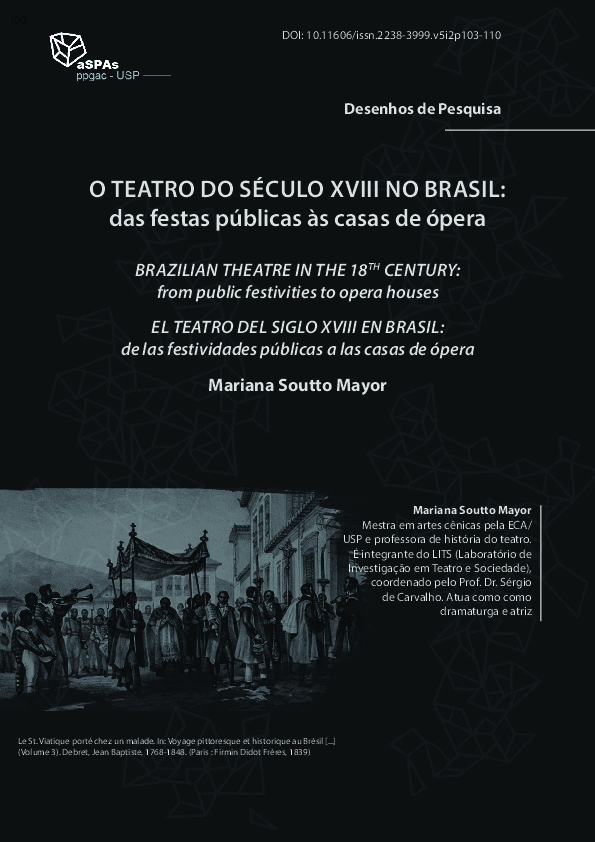 (PDF) O TEATRO DO SÉCULO XVIII NO BRASIL: das festas públicas às casas ...