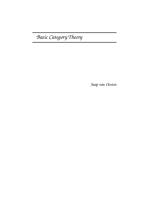 (PDF) Basic Category Theory