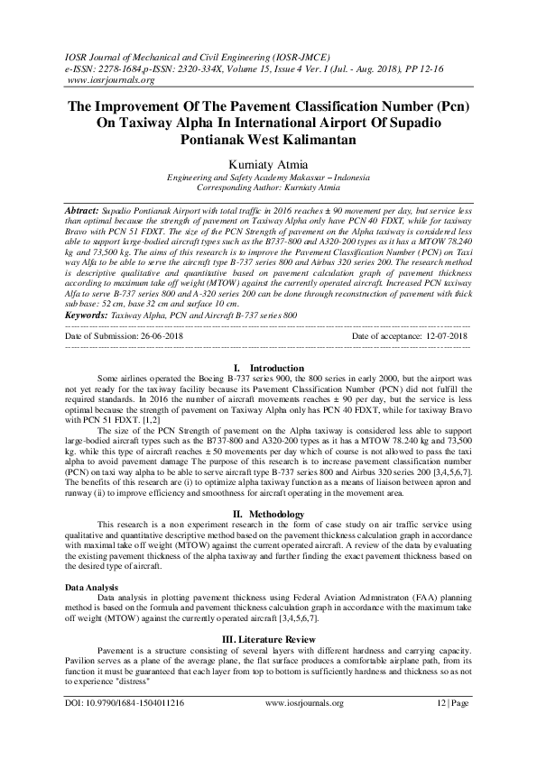 (PDF) The Improvement Of The Pavement Classification Number (Pcn) On ...