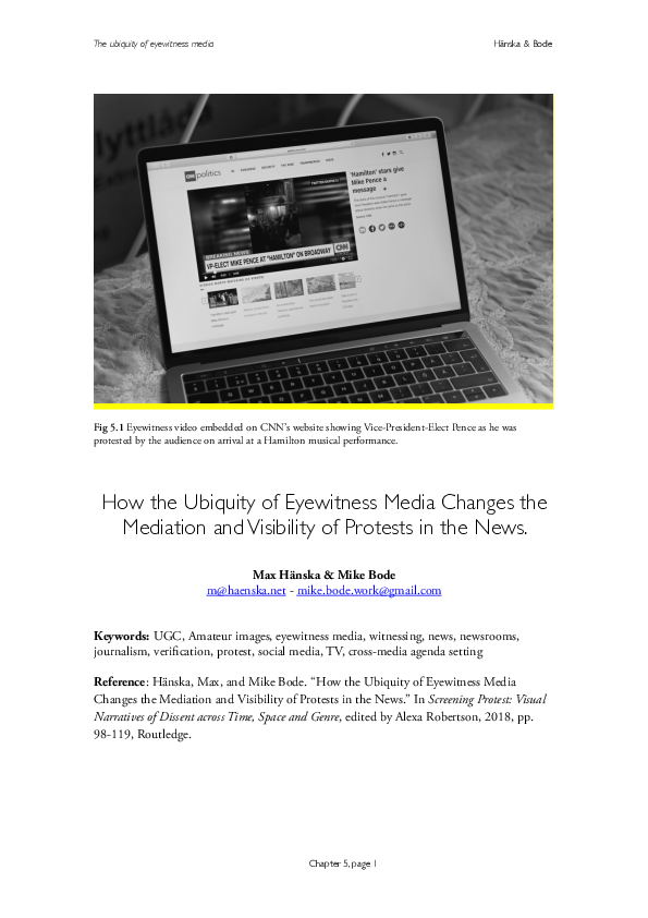 (PDF) How the Ubiquity of Eyewitness Media Changes the Mediation and ...