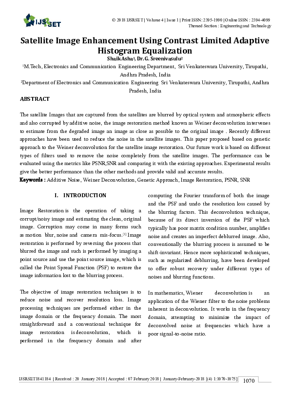 (PDF) Satellite Image Enhancement Using Contrast Limited Adaptive ...