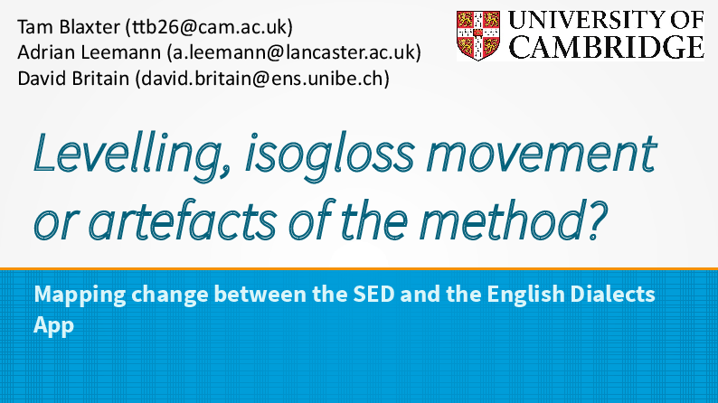 (PDF) Levelling, isogloss movement or artefacts of the method? Mapping ...
