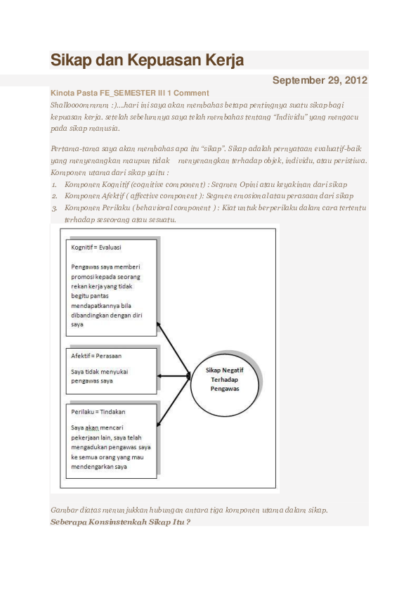 (DOC) Sikap dan Kepuasan Kerja