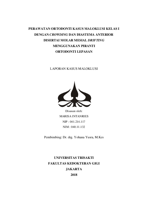 (DOC) PERAWATAN ORTODONTI KASUS MALOKLUSI KELAS I.docx