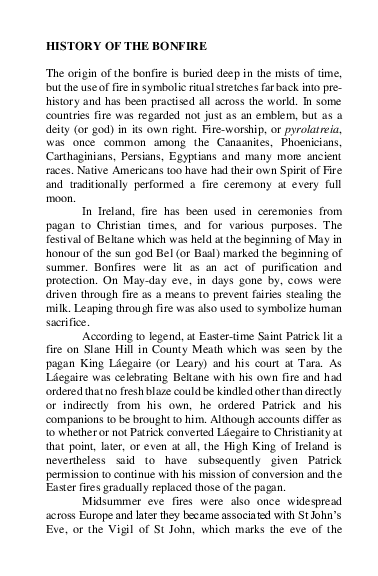 (PDF) HISTORY OF THE BONFIRE