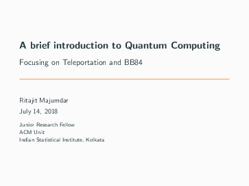 (PDF) Quantum Computing: Teleportation & BB84 Overview