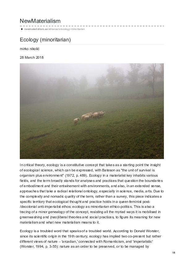 (PDF) ecology (minoritarian)
