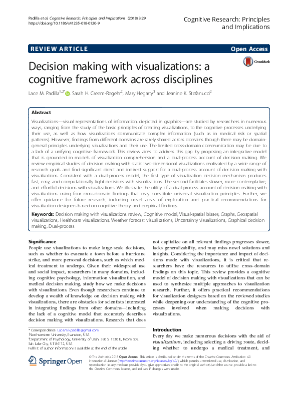 (PDF) Decision making with visualizations: a cognitive framework across ...