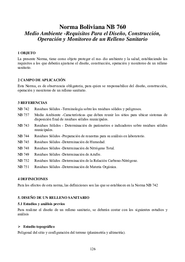 (PDF) Norma Boliviana NB 760 Medio Ambiente -Requisitos Para el Diseño ...