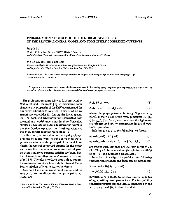 (PDF) Prolongation approach to the algebraic structures of the ...