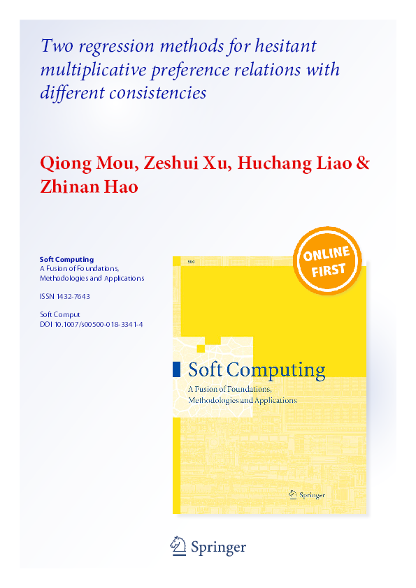 Pdf Soft Computing A Fusion Of Foundations Methodologies And Applications Two Regression