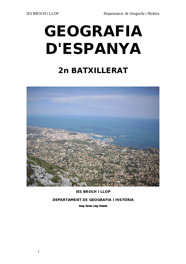 (PDF) GEOGRAFIA HUMANA D'ESPANYA 2n BATXILLERAT