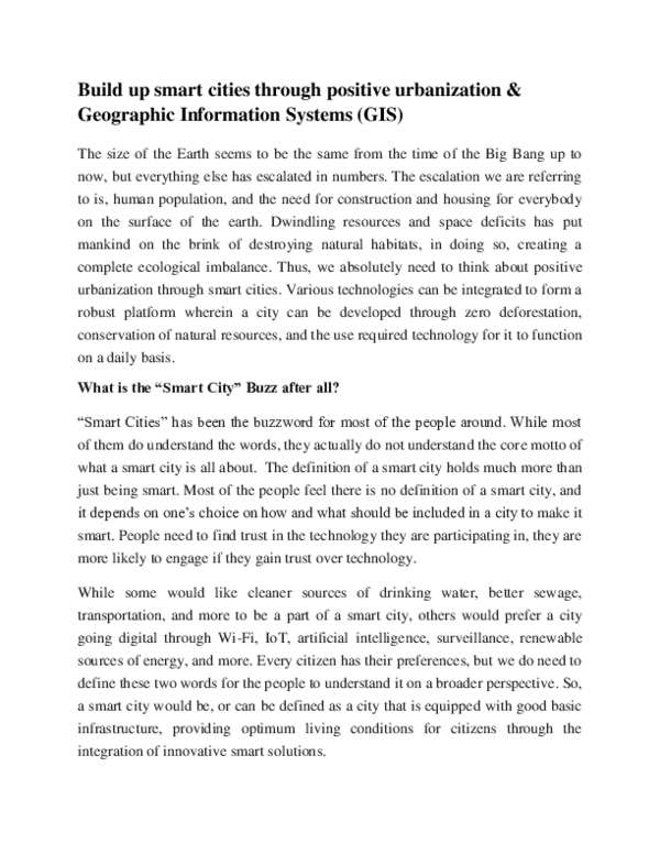 (DOC) Build up smart cities through positive urbanization & Geographic ...