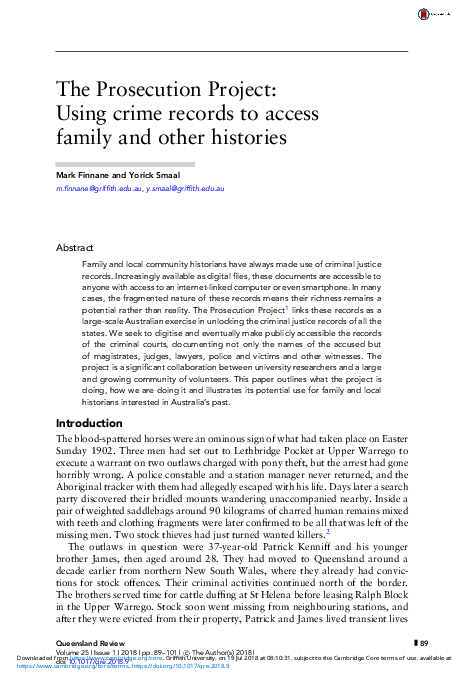 (PDF) The Prosecution Project: Using crime records to access family and ...