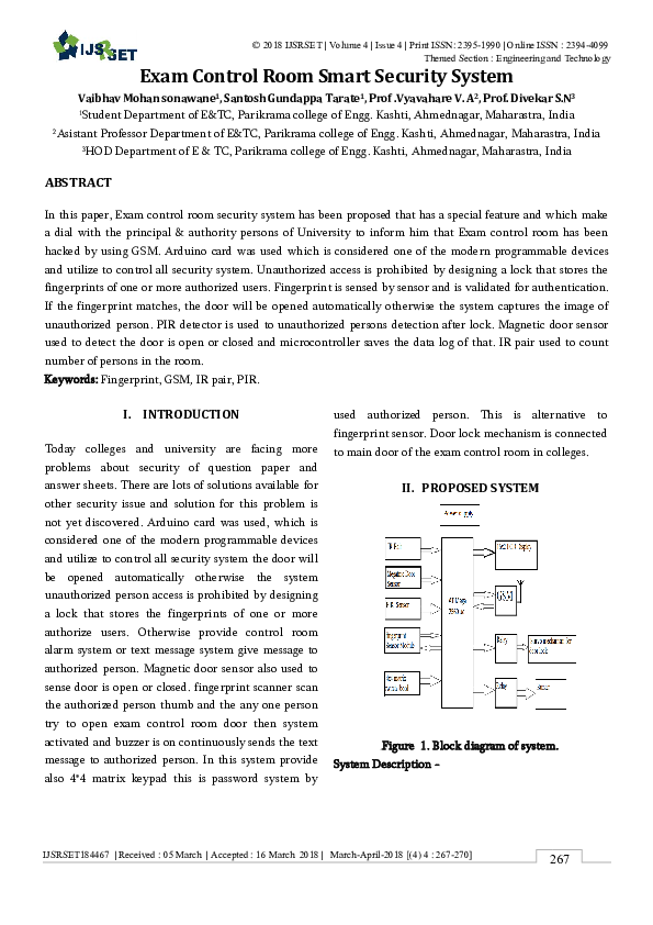 (PDF) Exam Control Room Smart Security System