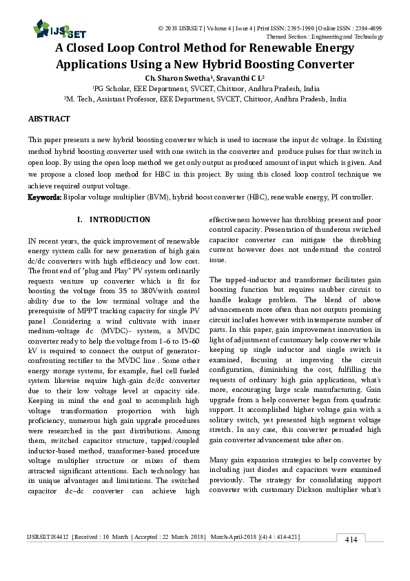 Pdf A Closed Loop Control Method For Renewable Energy Applications