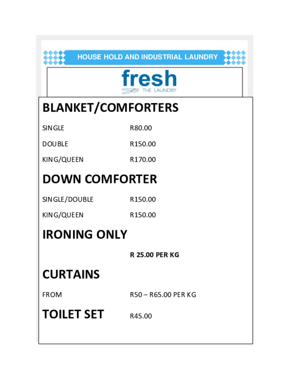 (DOC) HOUSE HOLD AND INDUSTRIAL LAUNDRY | Vusi Mdluli - Academia.edu